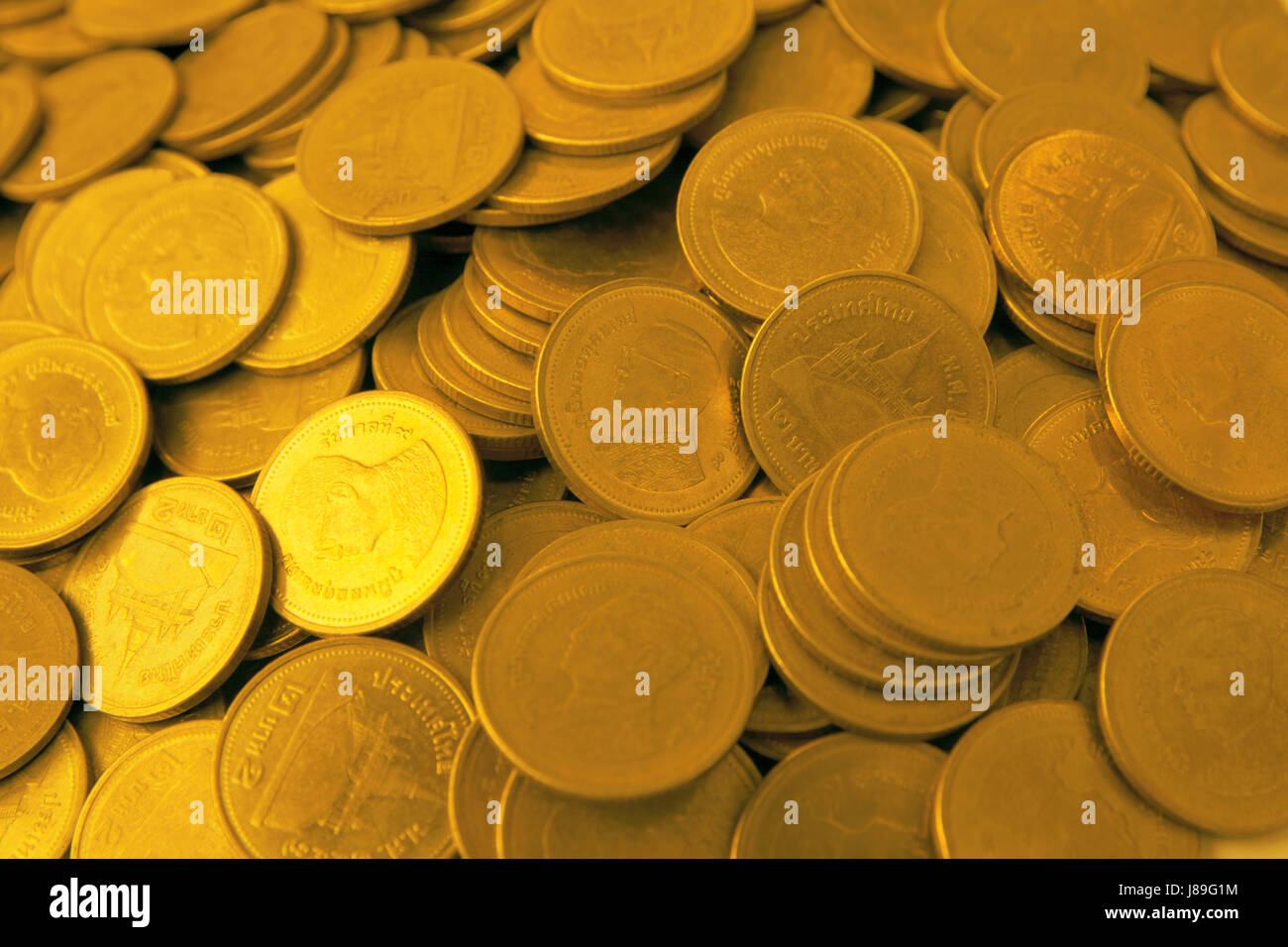 Close-up coins save money concept with stack money coin for growing ...