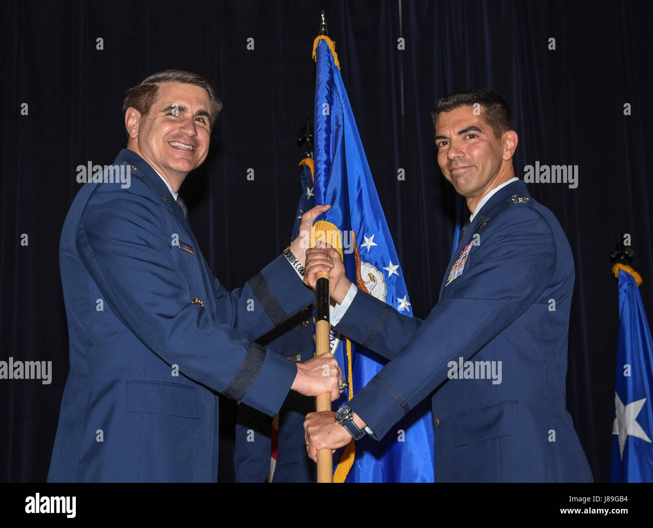 Maj. Gen. B.J. Shwedo, Commander of 25th Air Force, passes the 70th ...
