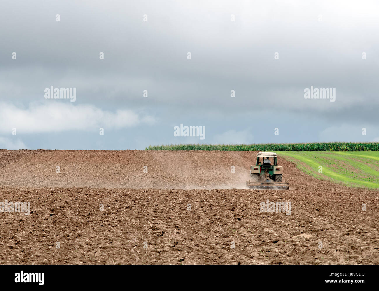 agriculture, farming, field, cloudy, farm, corn, tractor, farmland ...