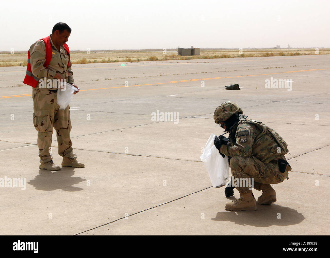 A U.S. Air Force Airman, deployed in support of Combined Joint Task ...