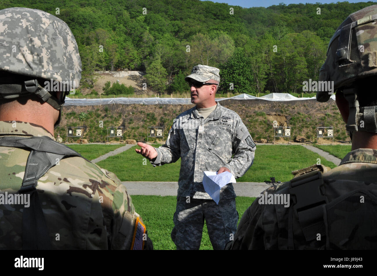 A U.S. Army National Guard safety briefing at Camp Smith, New York, on ...