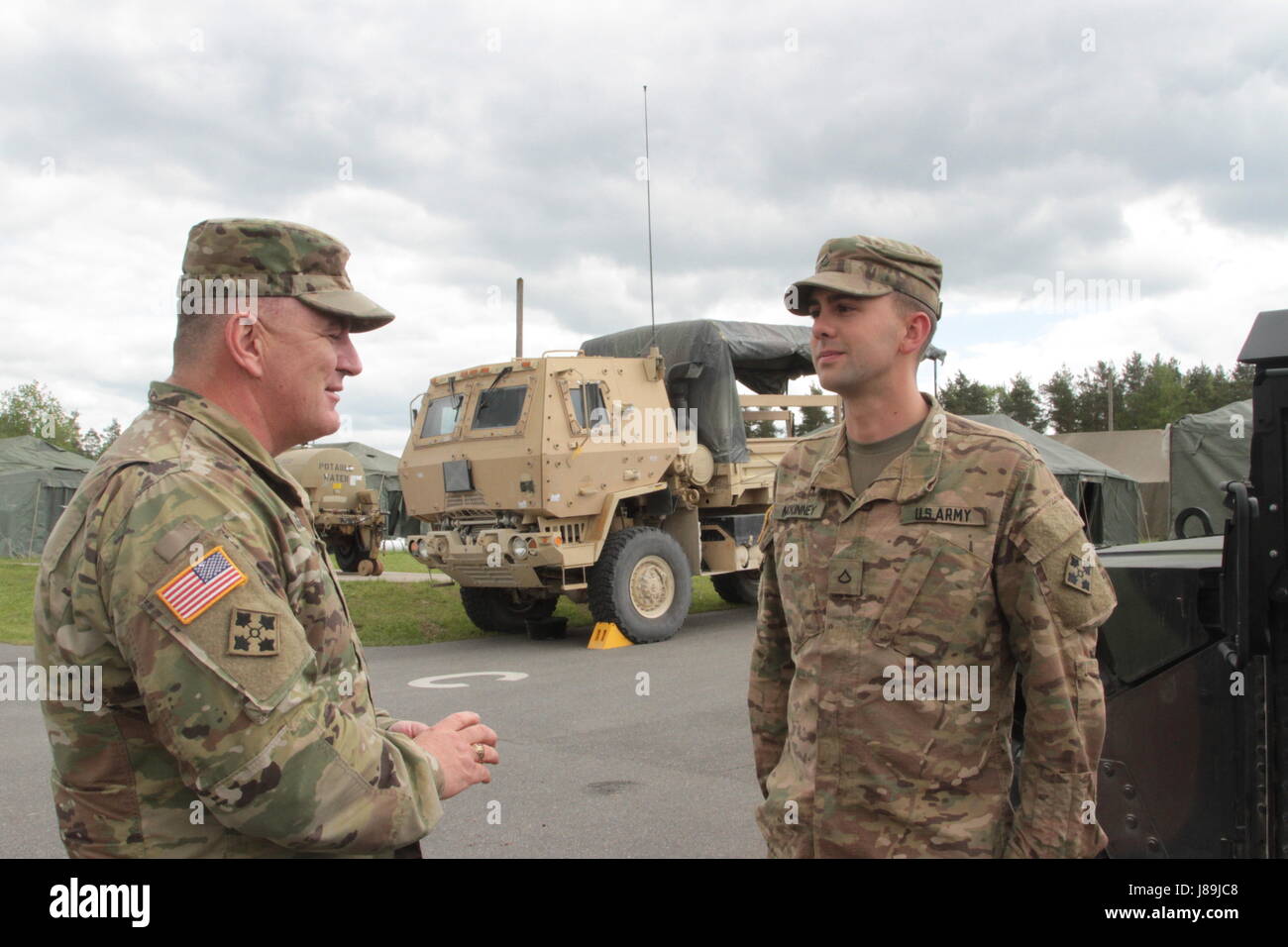 Pfc. Brennen McKinney, a radio telephone operator with Company A, 2nd ...