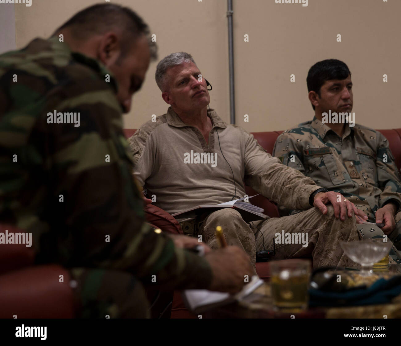 Brig. Gen. Roger Turner, center, commanding general of Task Force ...