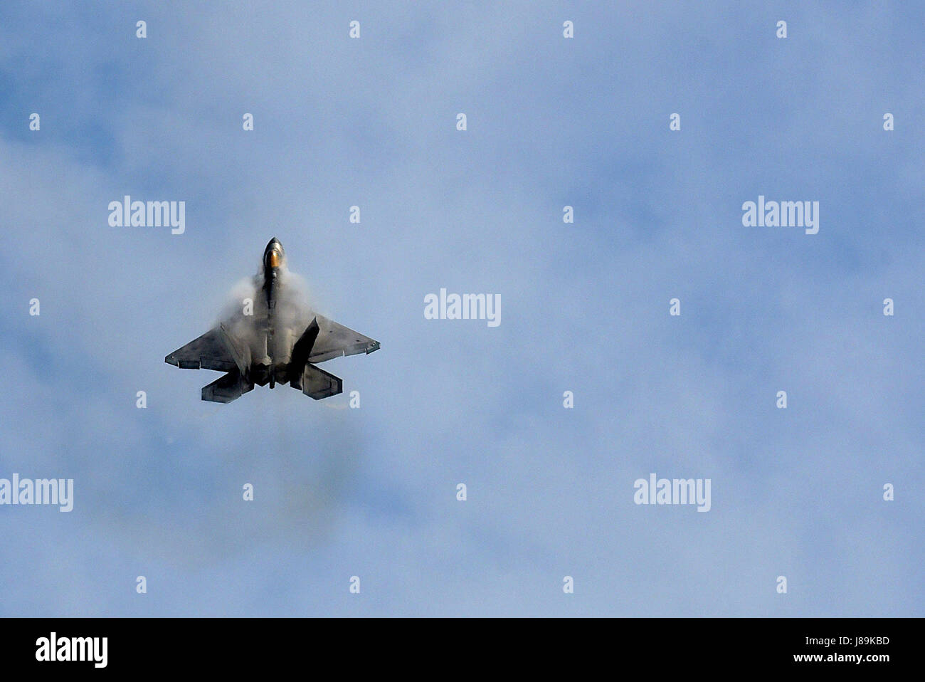 Maj. Daniel Dickinson, F-22 Raptor Demonstration Team pilot, displays ...