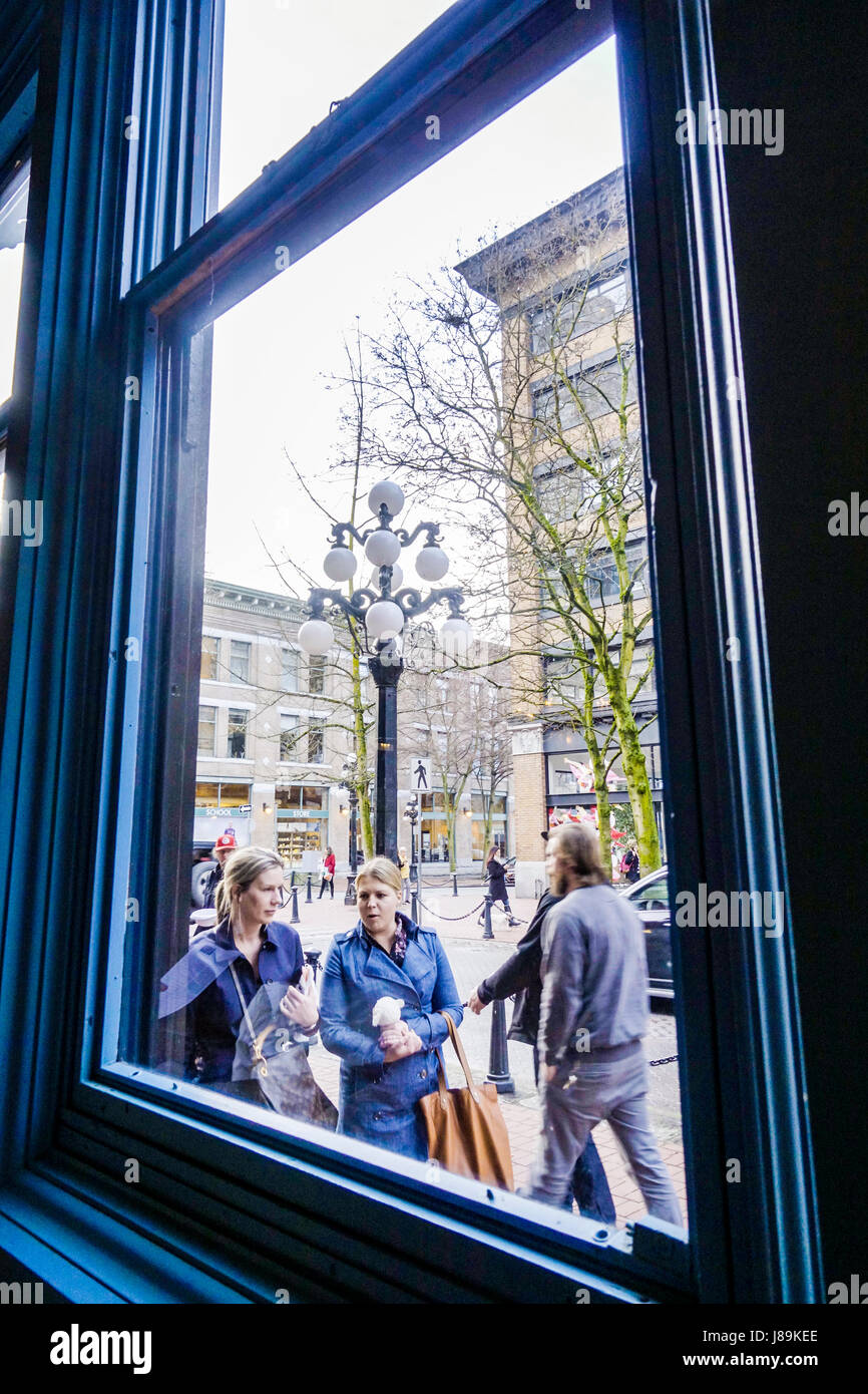 Vancouver Gastown - view through a window - VANCOUVER - CANADA - APRIL ...