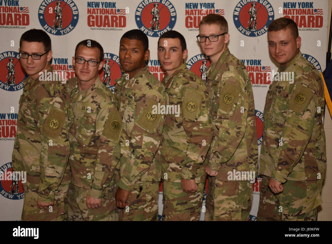 U.S. Army National Guard soldiers display their unit patches in the ...