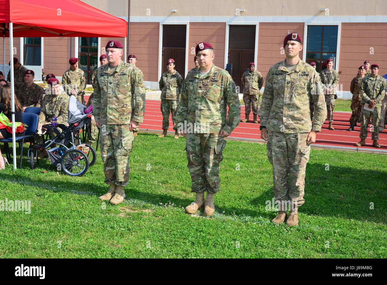 Lt. Col. Benjamin A. Bennett (center), commander of 54th Brigade ...