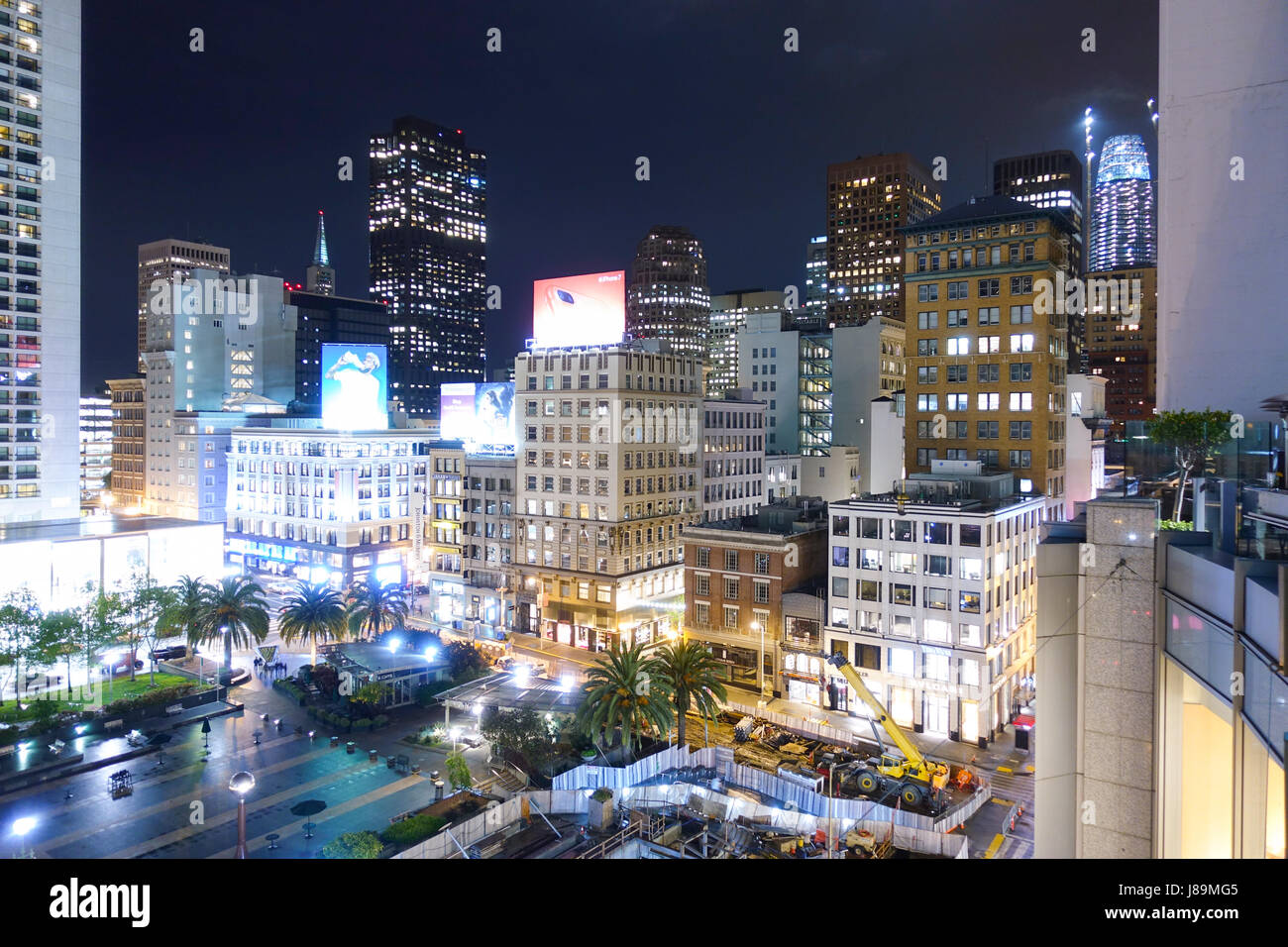 Aerial night view san francisco hi-res stock photography and images - Alamy