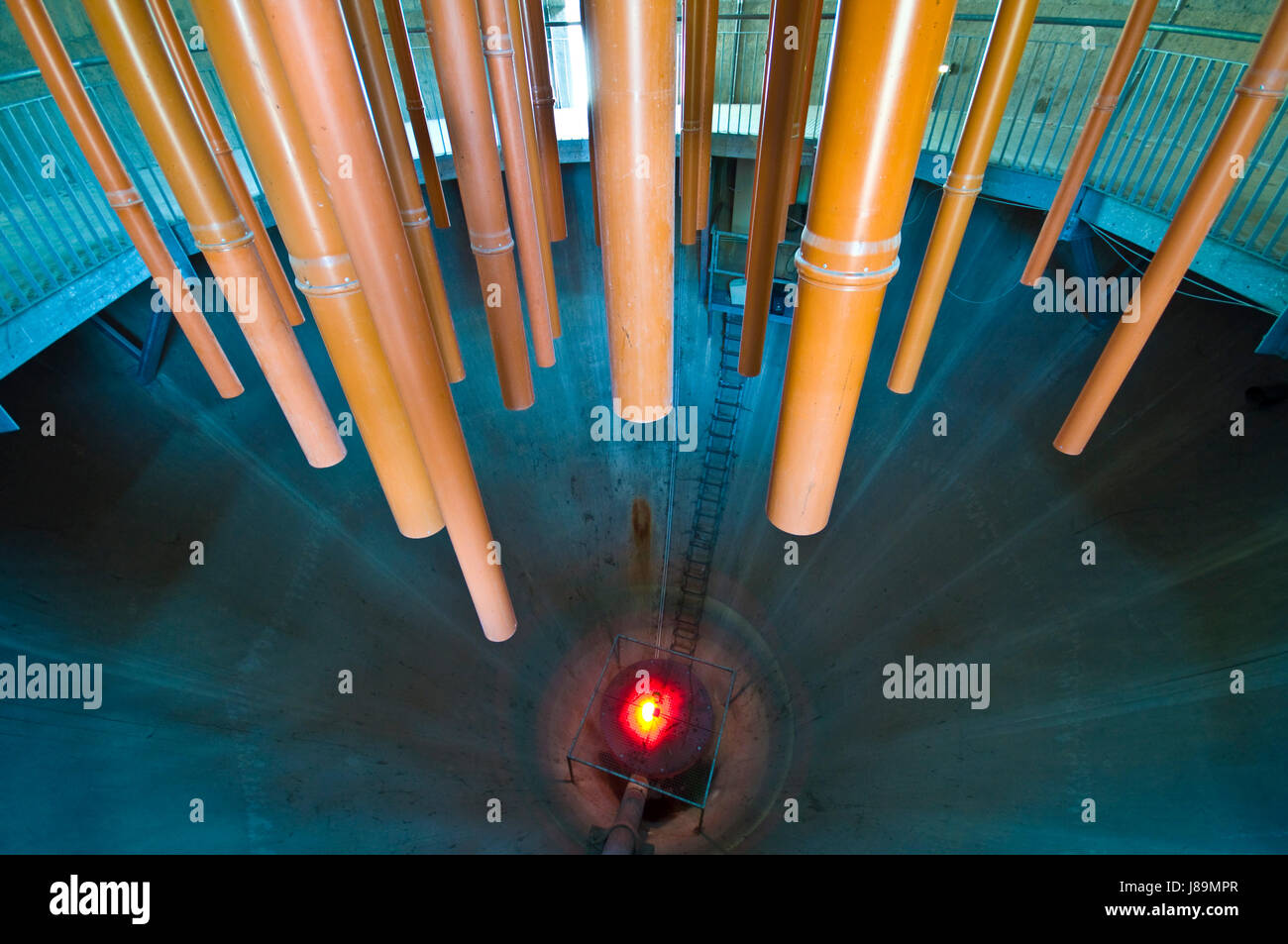 blue, tower, industrial, interior, germany, german federal republic ...