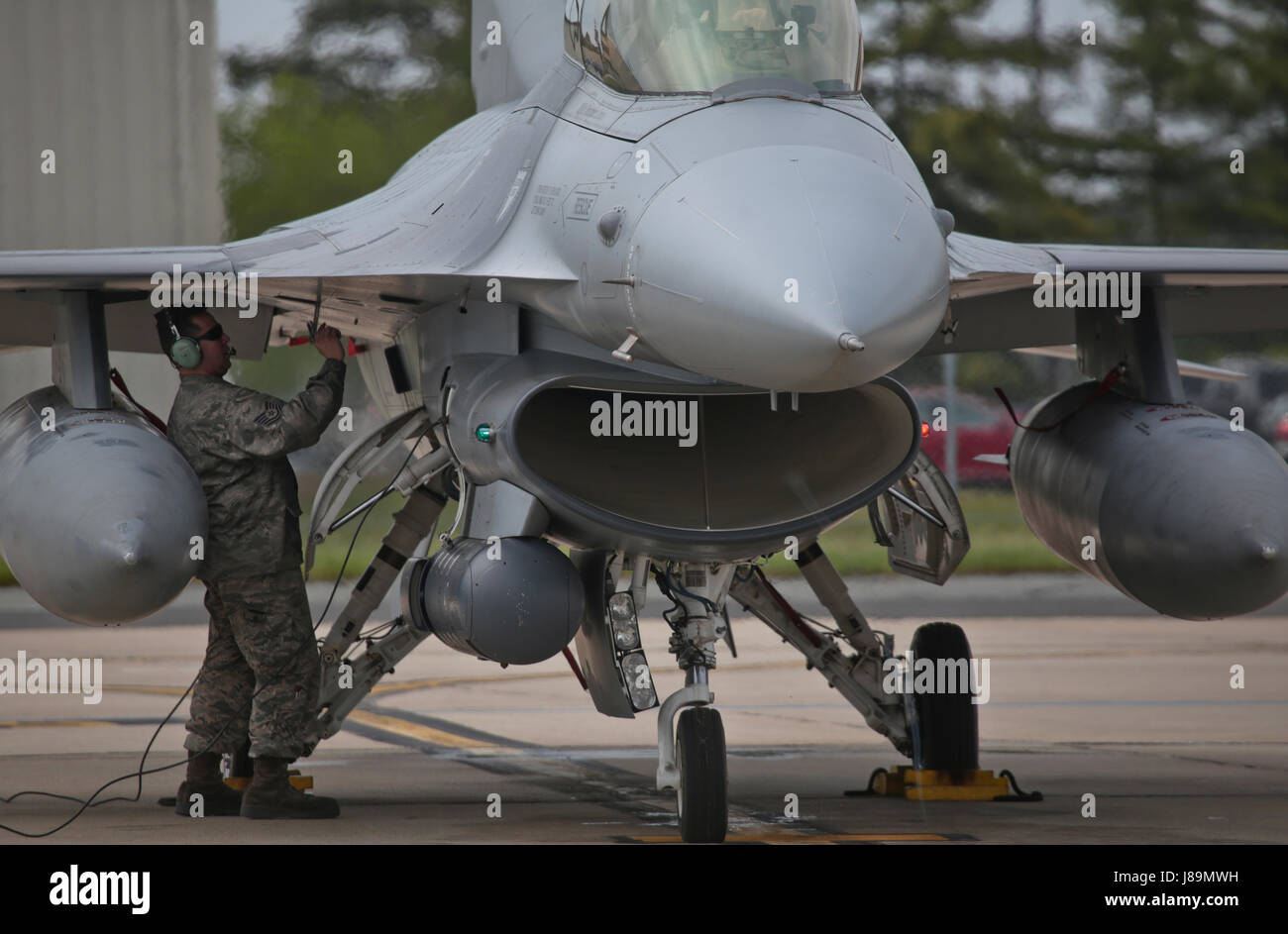 New Jersey Air National Guard Tech. Sgt. Sean Romero, an F-16 crew ...