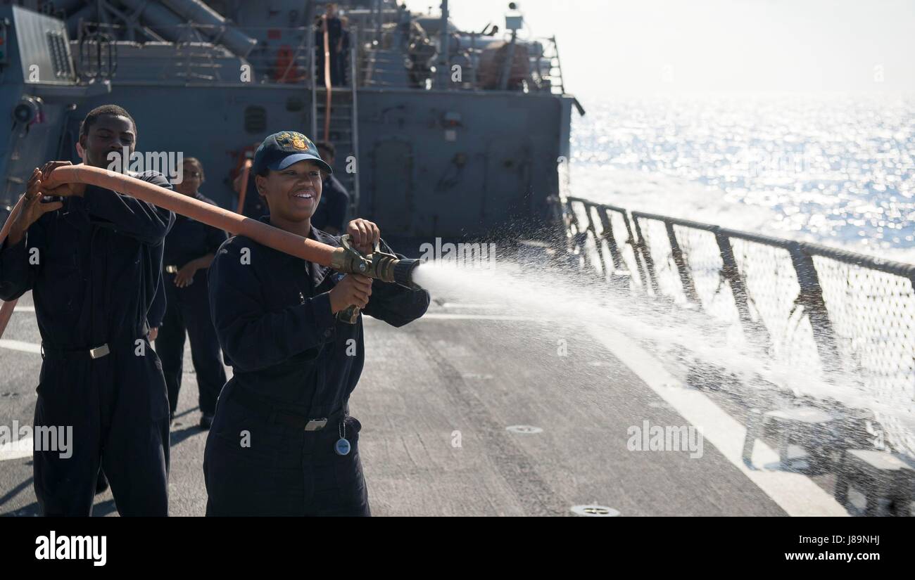 Seaman aboard USS Ross (DDG 71), an Arleigh Burke-class guided-missile ...