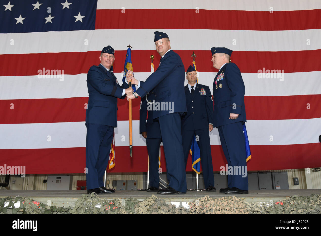 Lt. Gen. Thomas Bergeson, 7th Air Force commander, presents the 8th ...