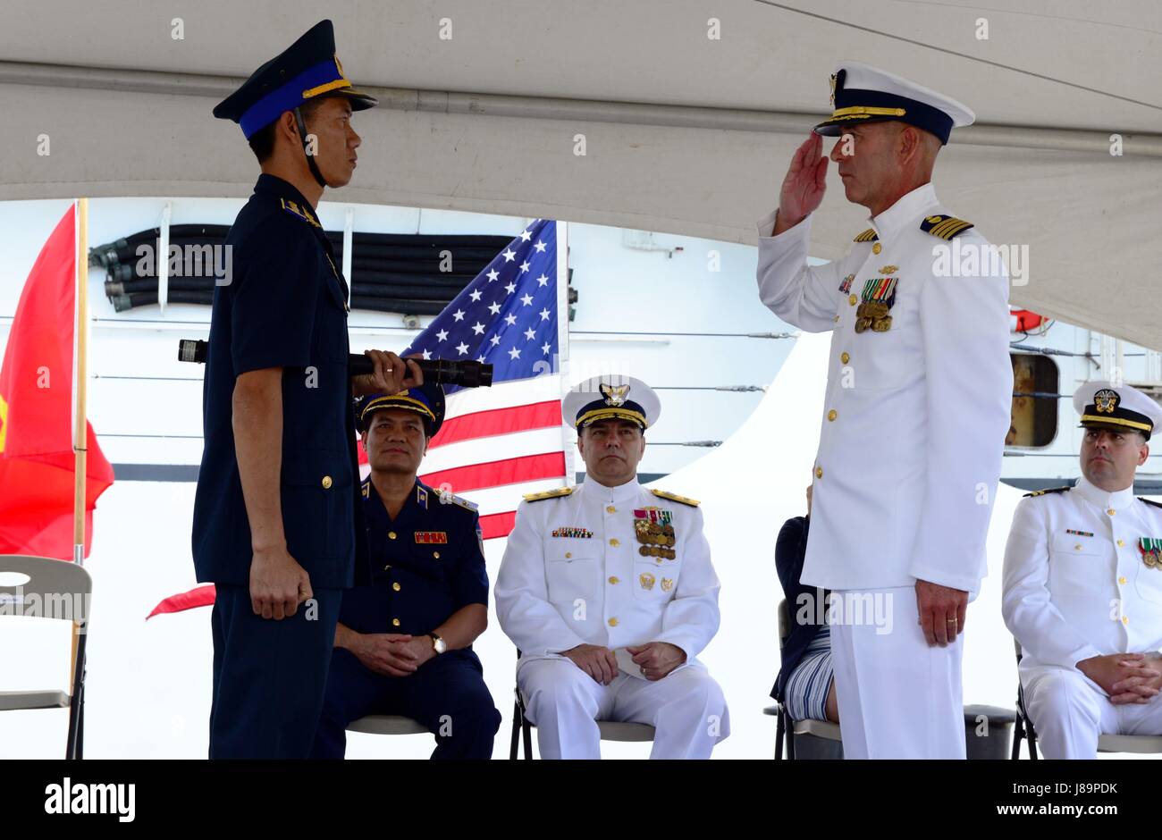 Capt. Ted St. Pierre, commanding officer of Hamilton-class cutter (WHEC ...