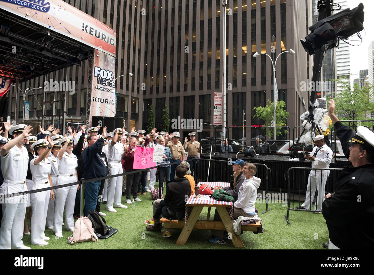 Service members wave for the Fox & Friends morning show during Fleet ...