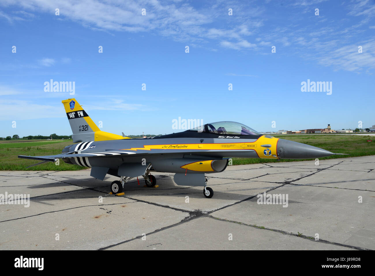 A U.S. Air Force F-16 assigned to the 149th Fighter Wing, Texas Air ...