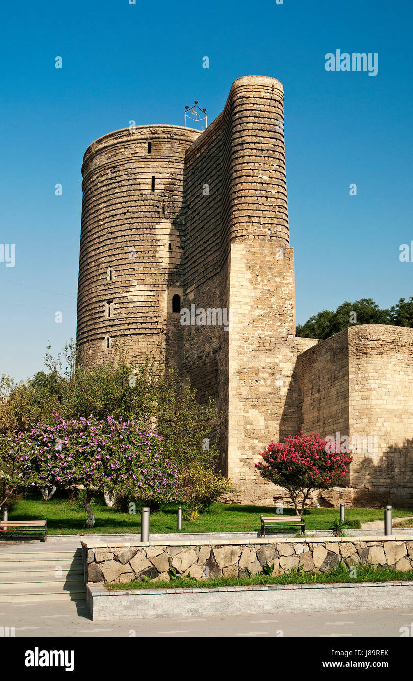 tower, city, town, tourist, azerbaijan, style of construction ...