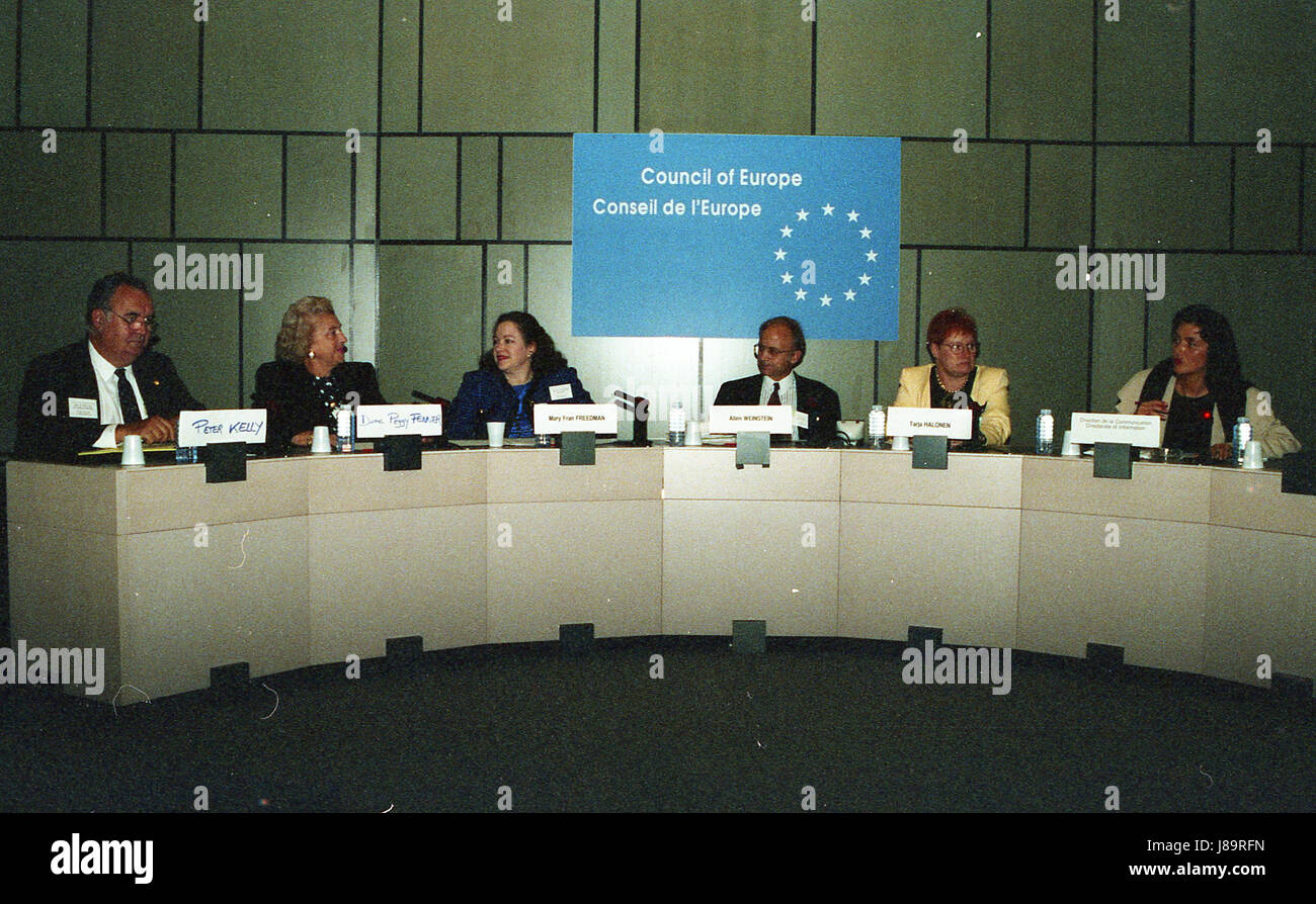 A GROUP OF MEN AND WOMEN ON THE PANEL OF COUNCIL OF EUROPE Stock Photo ...