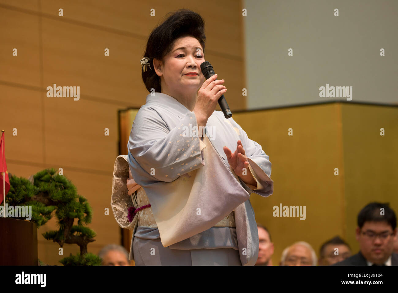 Traditional Japanese Enka singer performs at the Good Deed Award ...