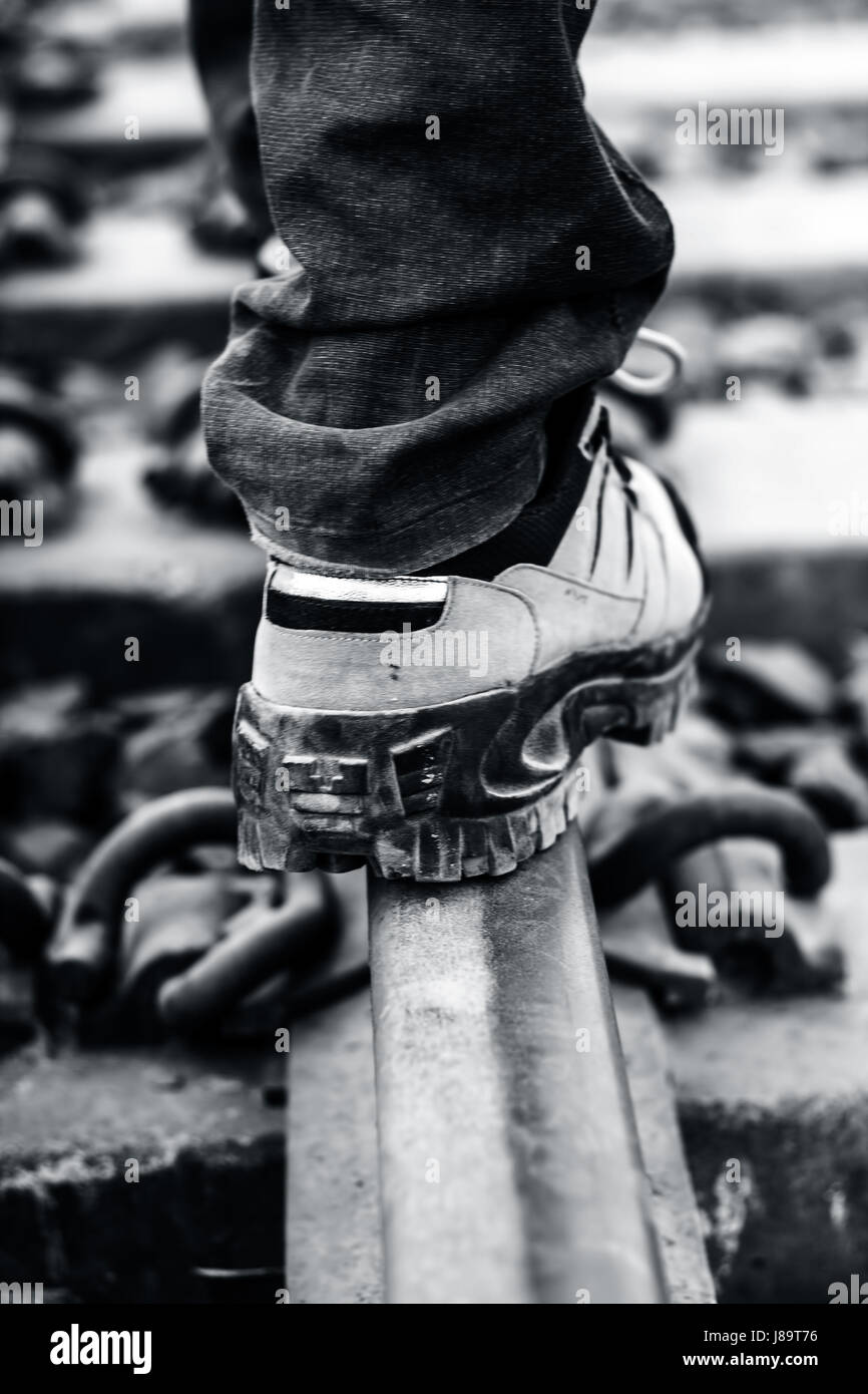 Shoes train london platform hi-res stock photography and images - Alamy