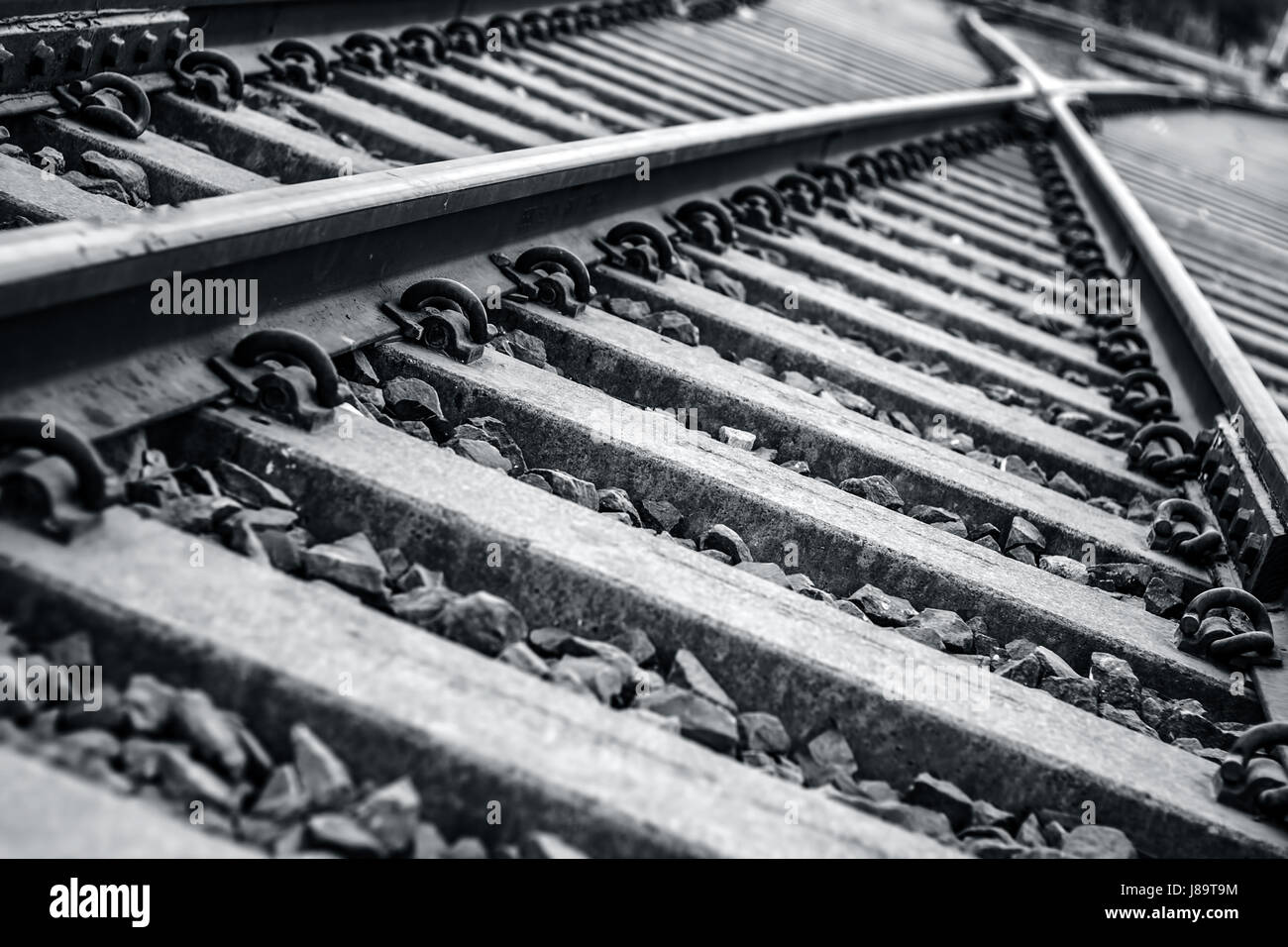Deserted foggy railway hi-res stock photography and images - Alamy
