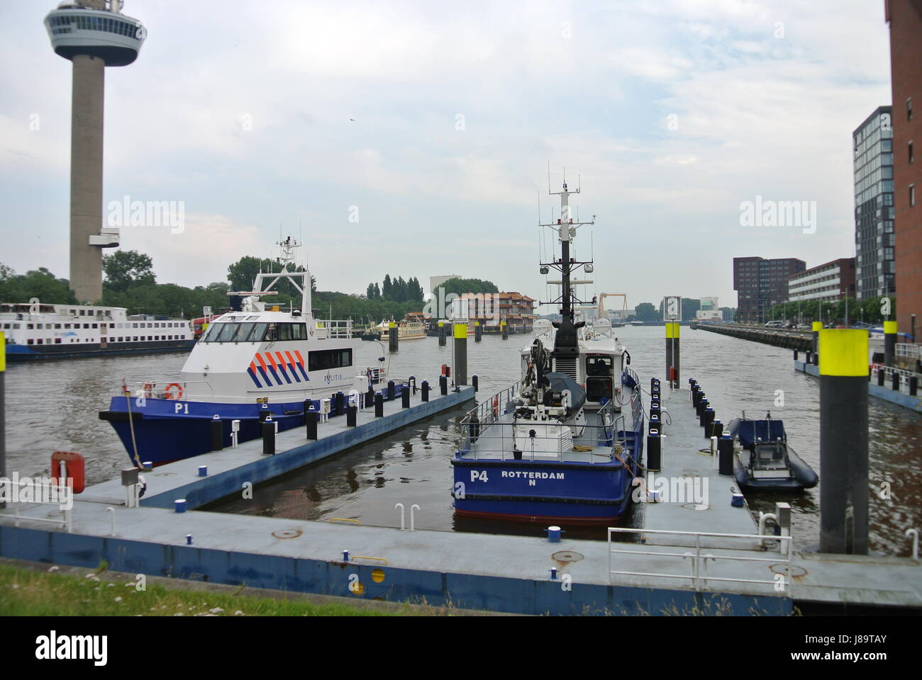 Two Dutch Politie Police Patrol Boats moored at Parkhaven, Rotterdam ...