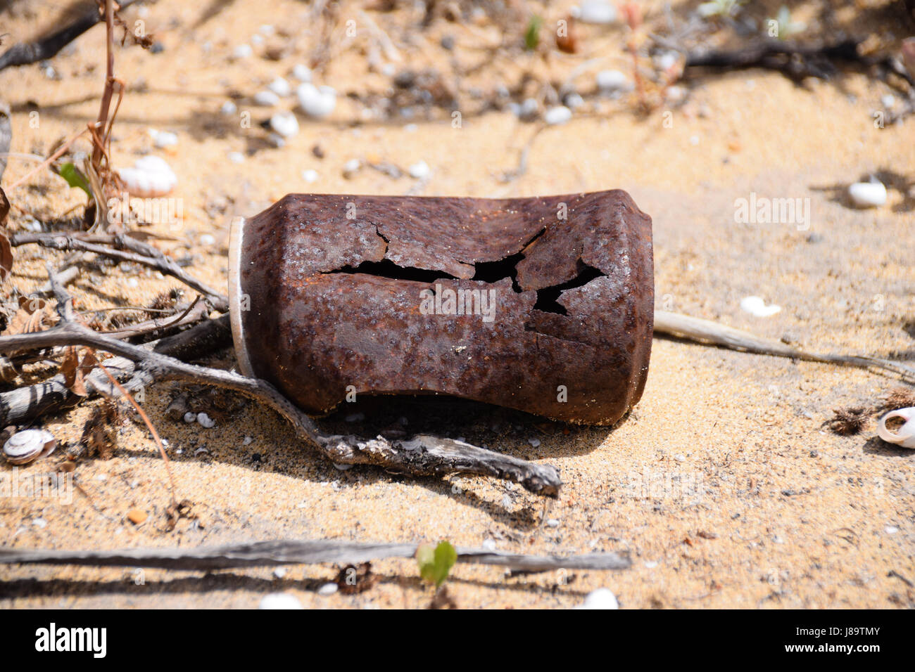 Rusty discarded drinks can Stock Photo - Alamy