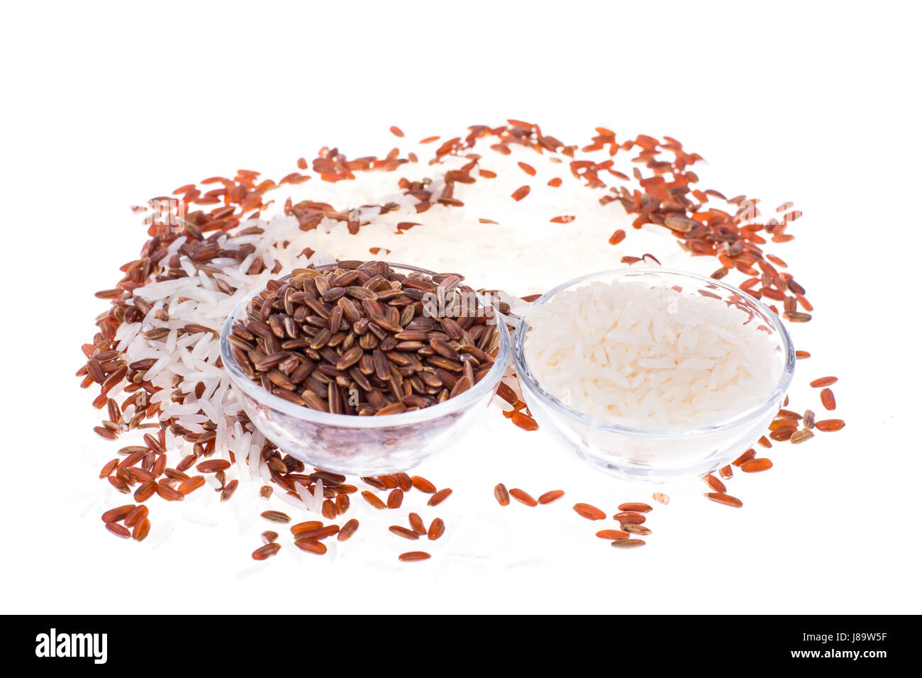Groats of red and white rice Stock Photo - Alamy