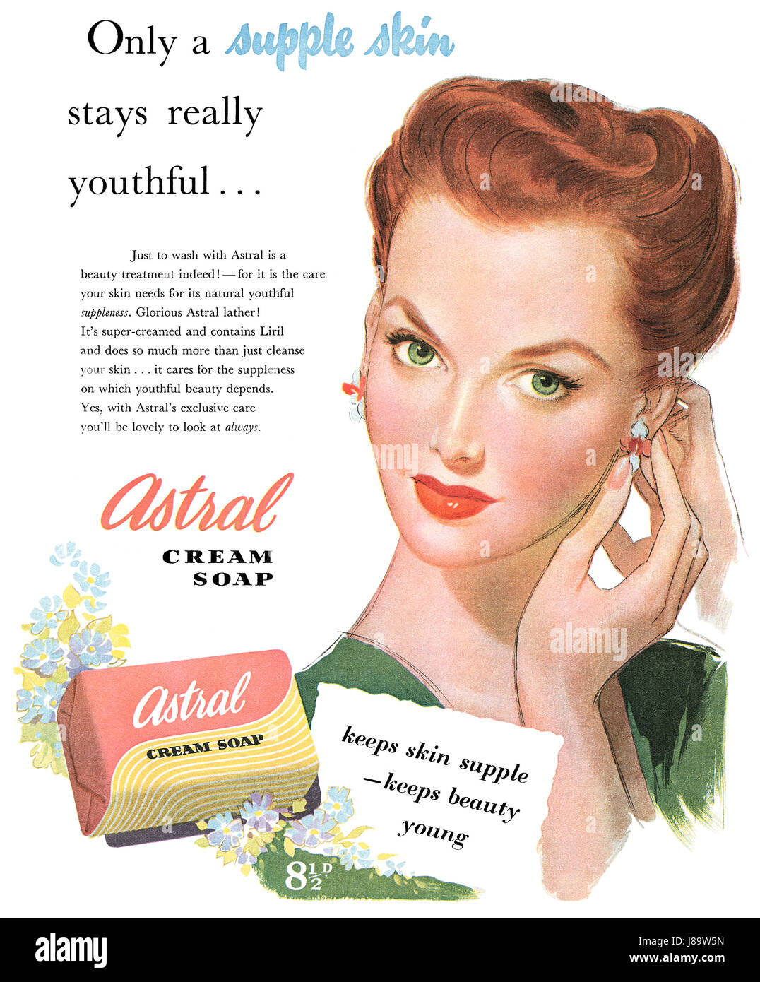 1951 British advertisement for Astral Cream Soap Stock Photo - Alamy