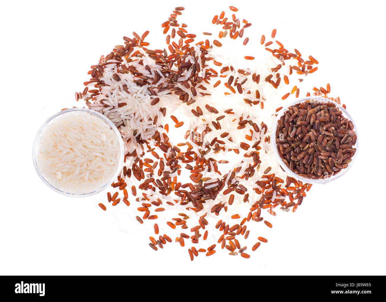 Groats of red and white rice Stock Photo - Alamy