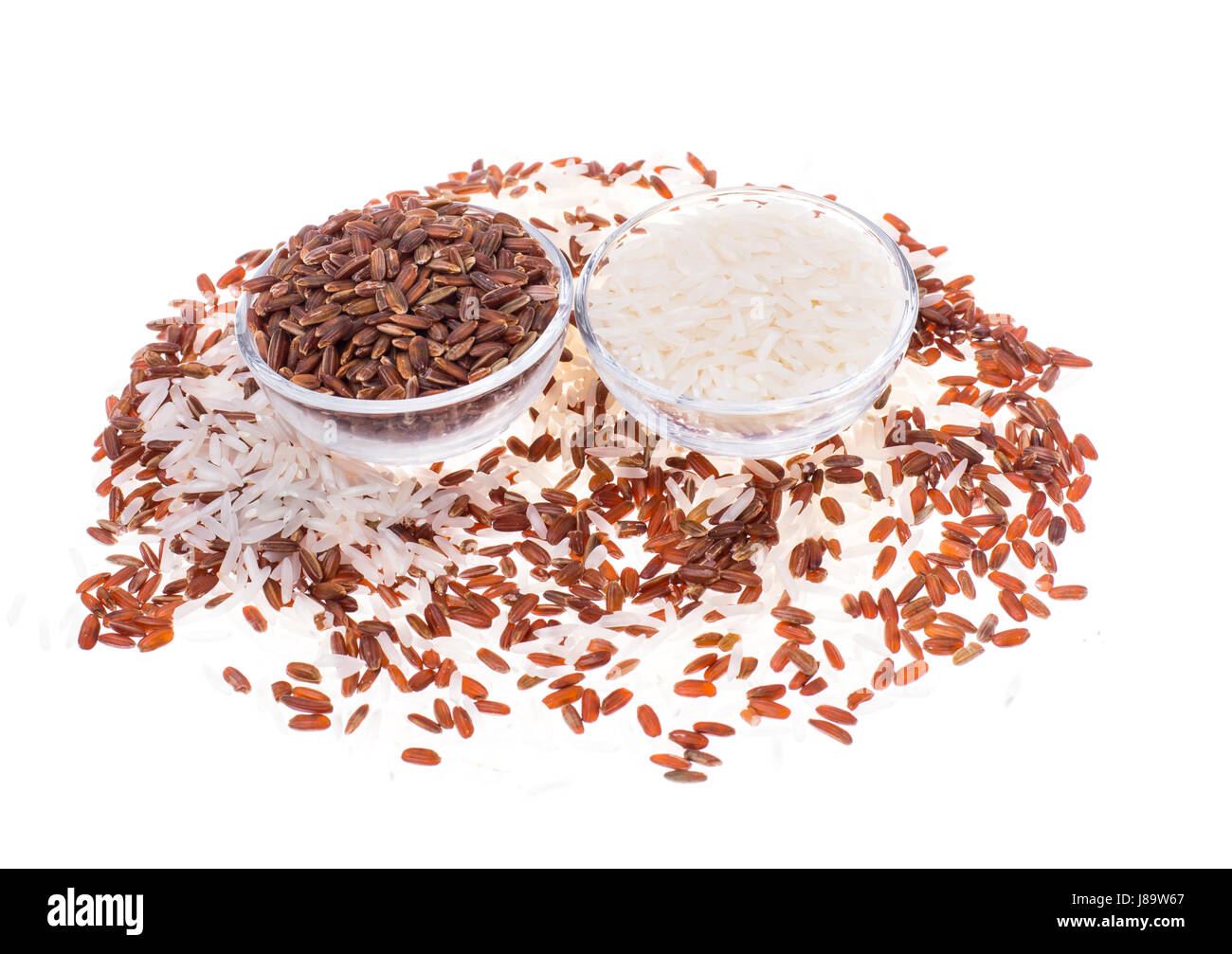 Groats of red and white rice Stock Photo - Alamy