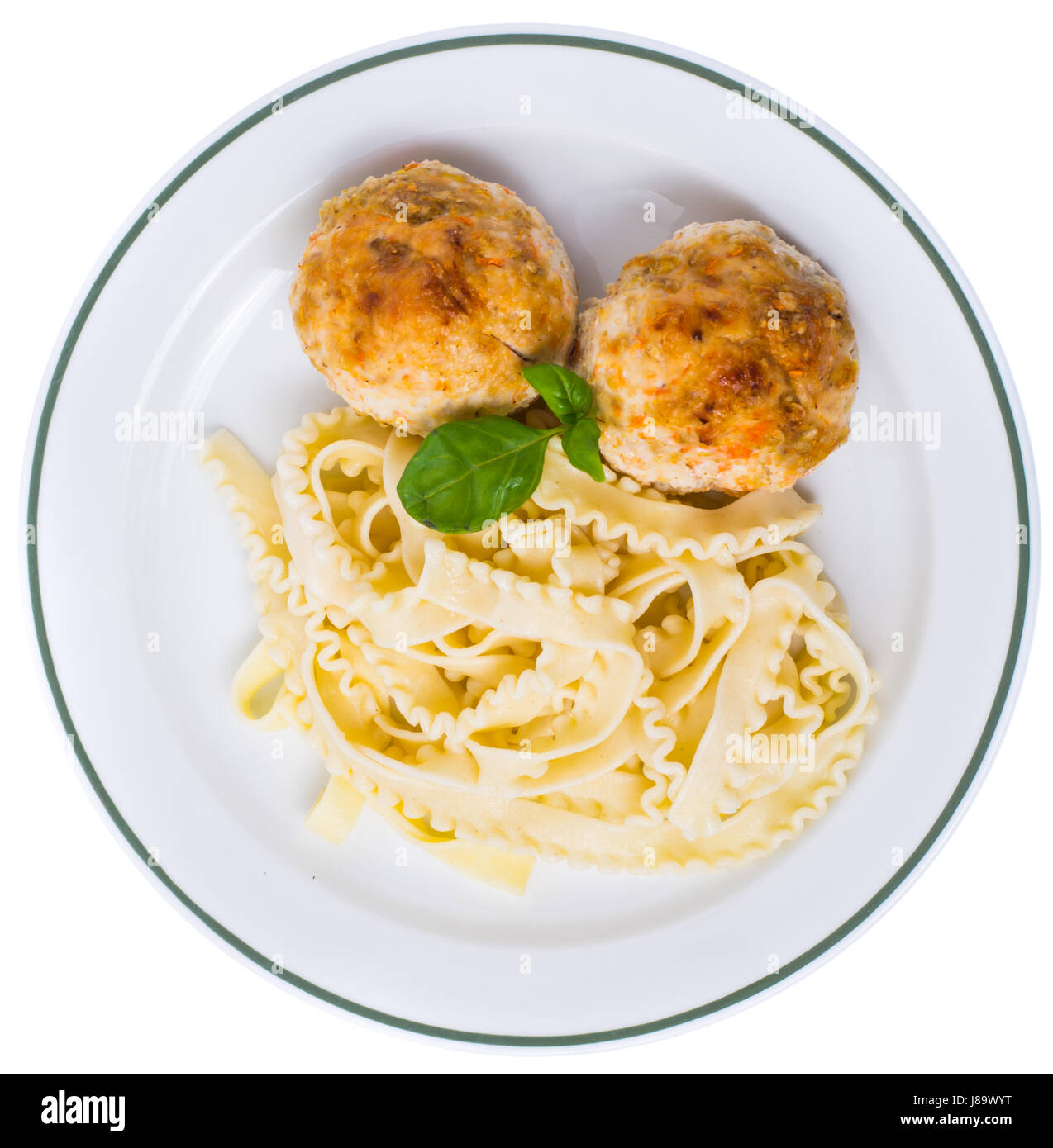 Pasta with cutlets for lunch Stock Photo - Alamy