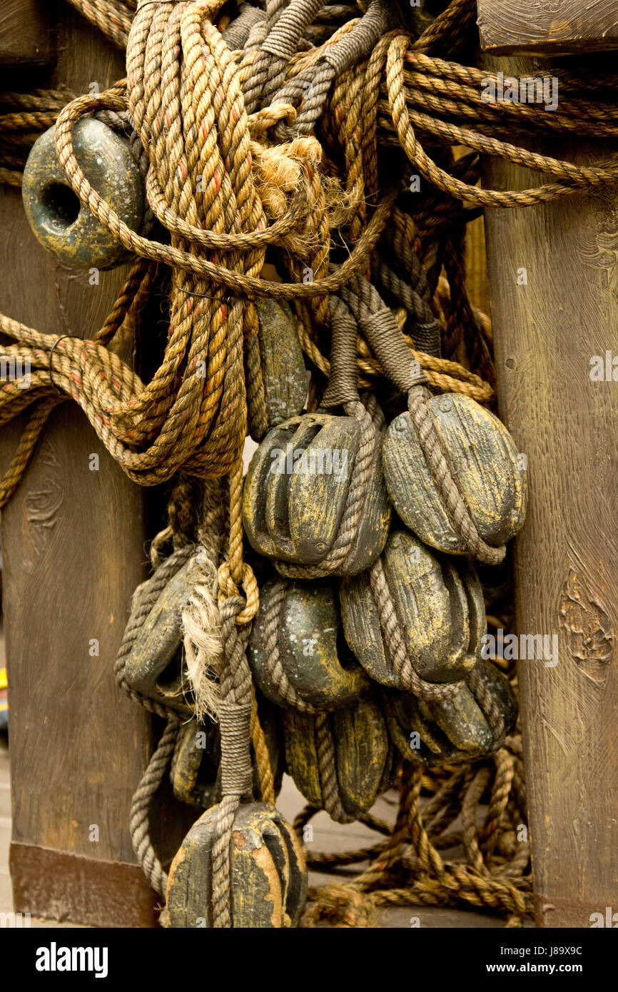 antique, vintage, ship, wooden, rope, old, pulley, sailing boat ...