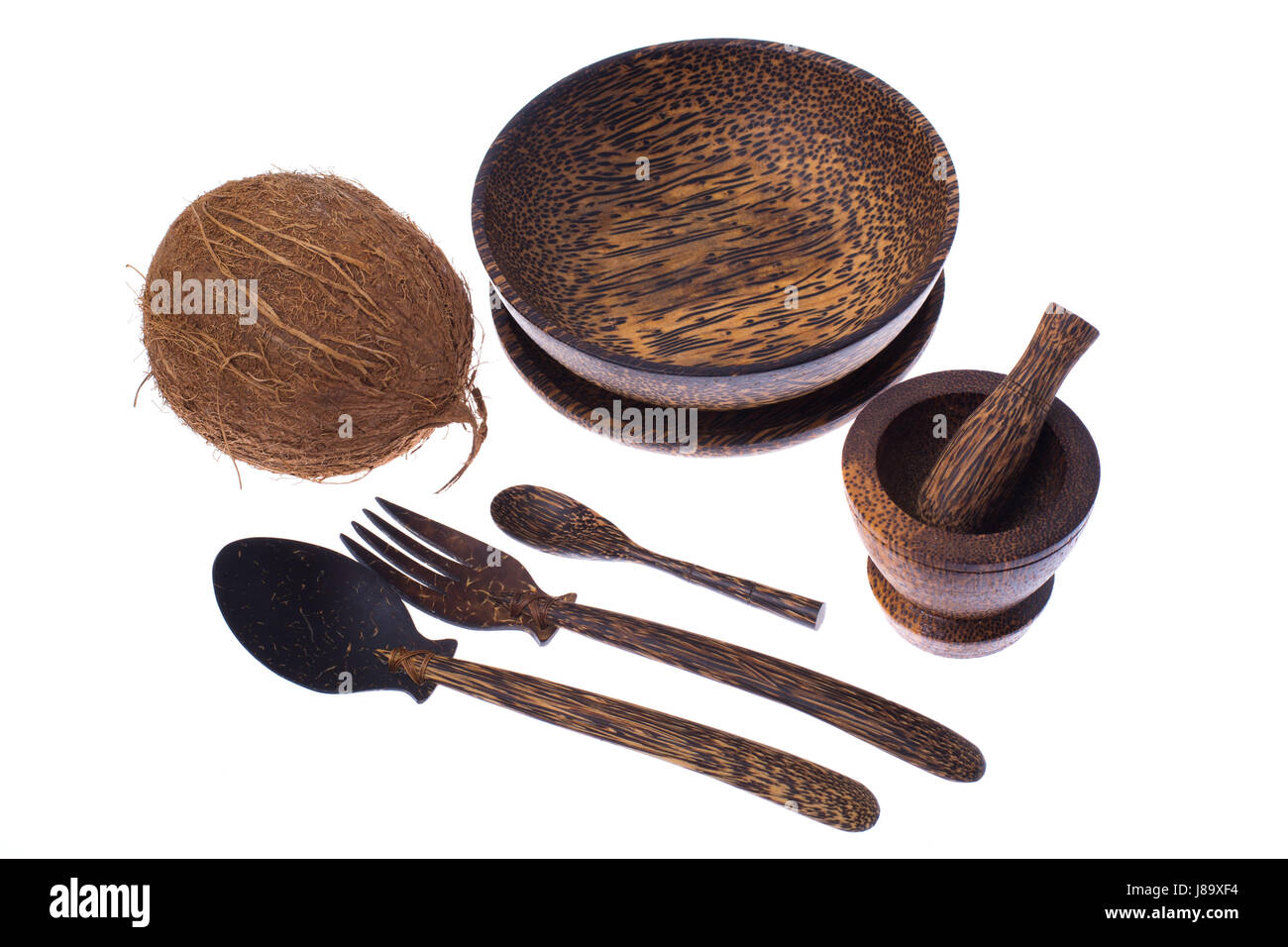 Exotic dining room wooden utensils Stock Photo - Alamy