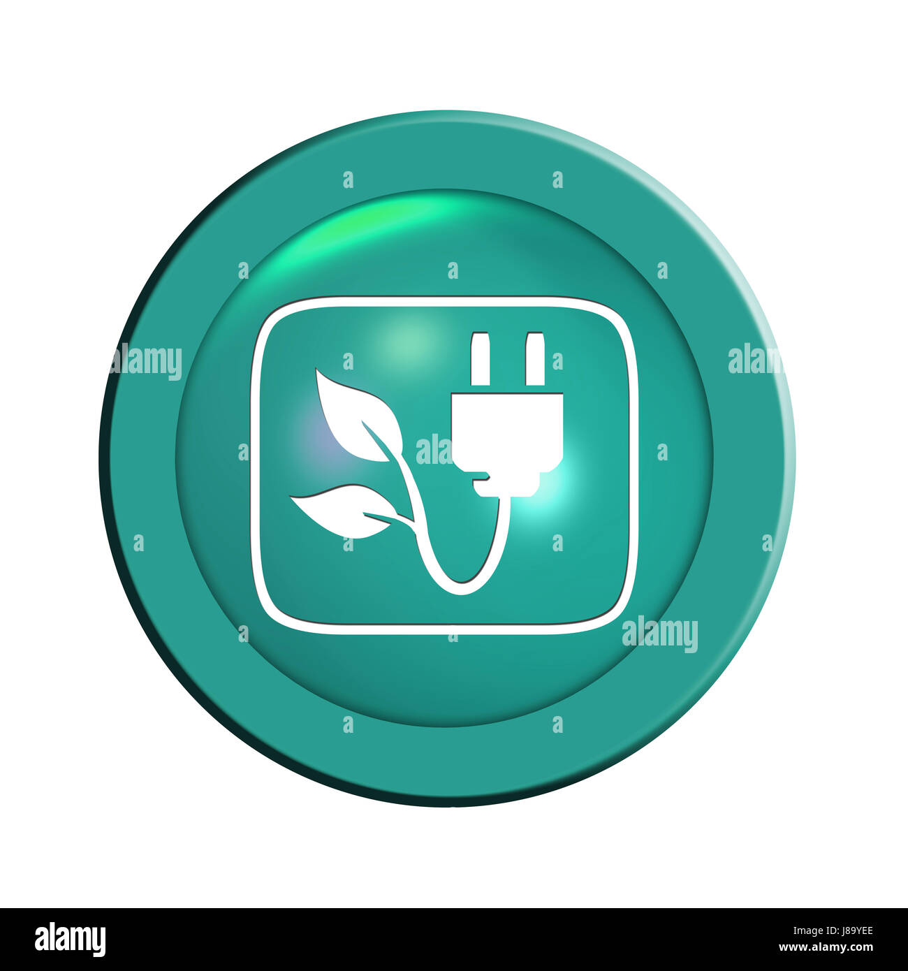 green power button Stock Photo - Alamy