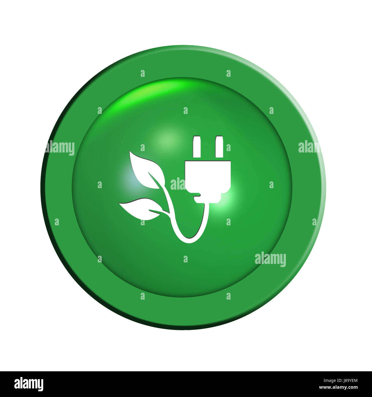 green power button Stock Photo - Alamy
