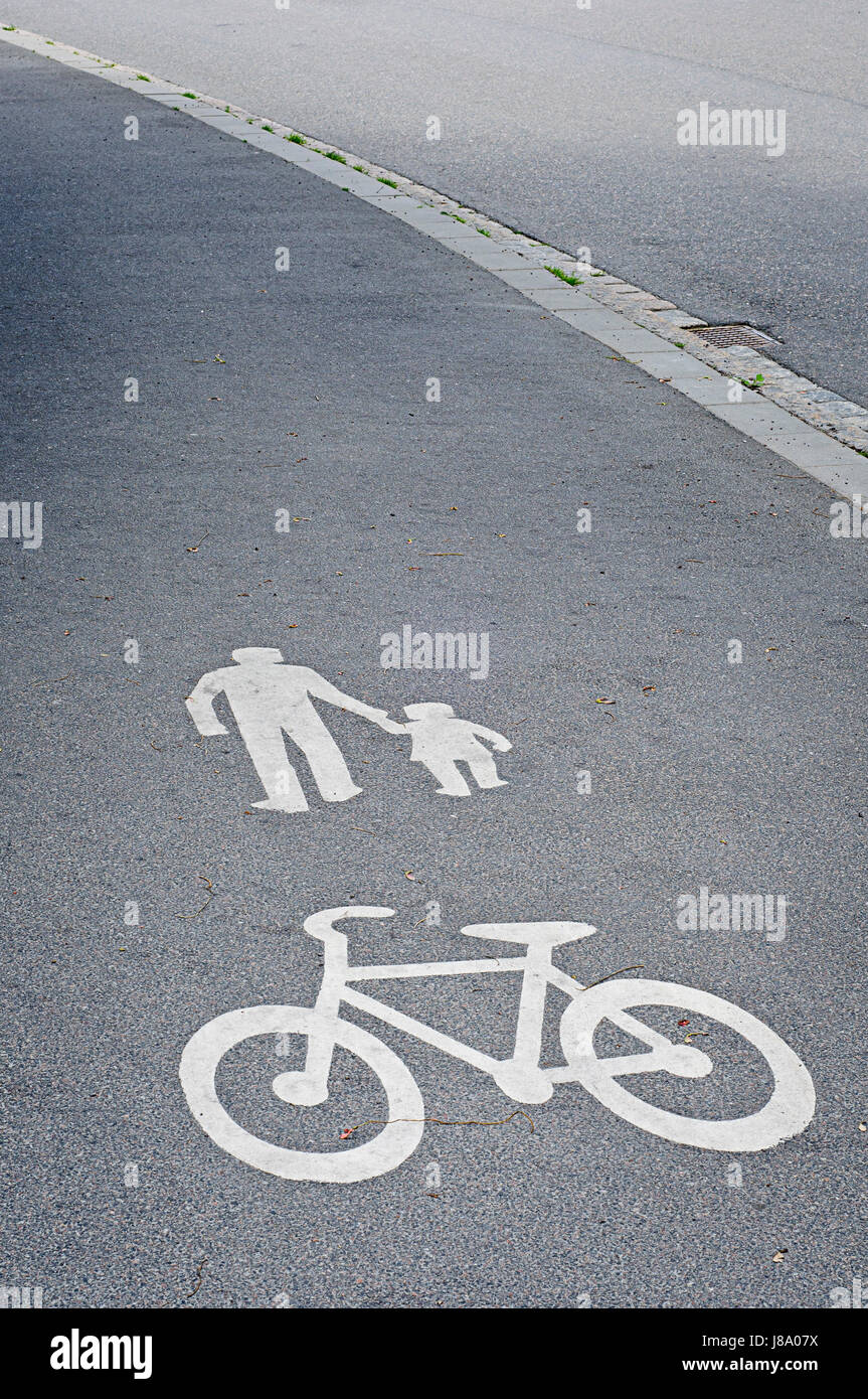 pedestrian, reserved, bike, bicycle, cycle, security, safety, pictogram ...