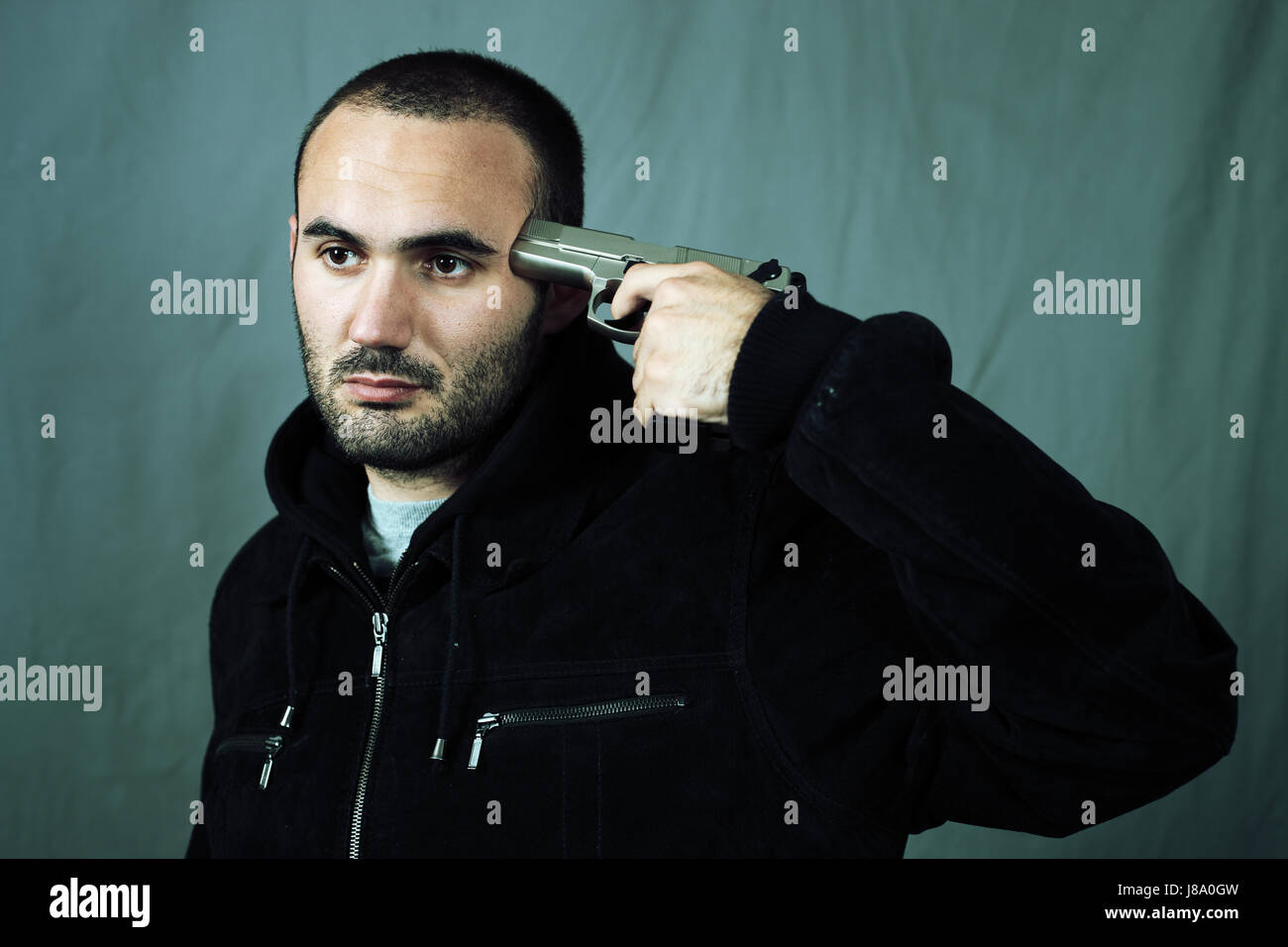 Sad man gun hi-res stock photography and images - Alamy