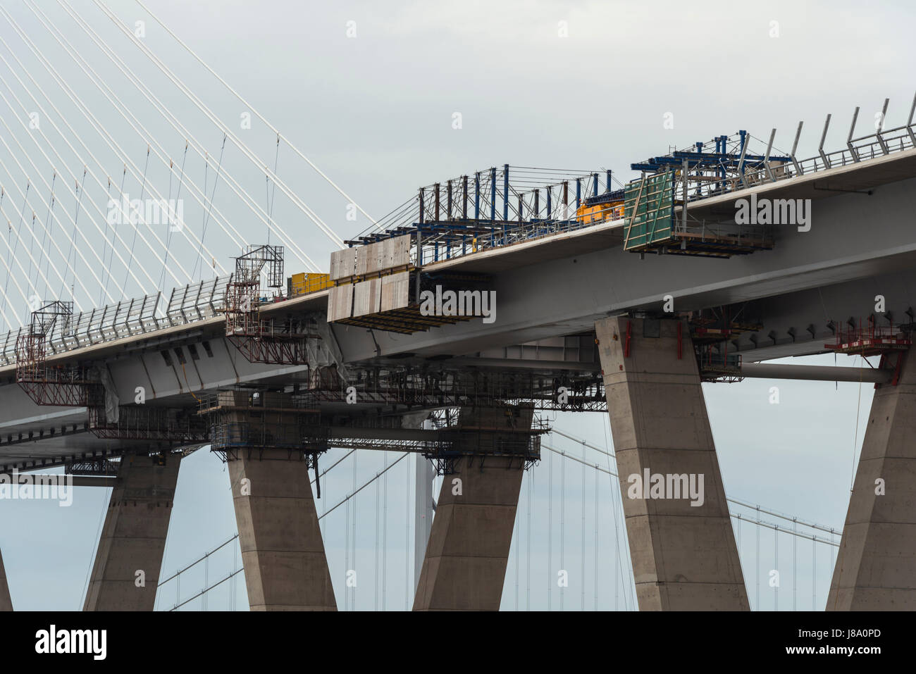 Queensferry Crossing under construction, river Forth, Queensferry ...