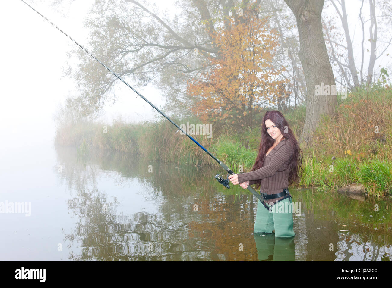 fishing, woman, humans, human beings, people, folk, persons, human ...