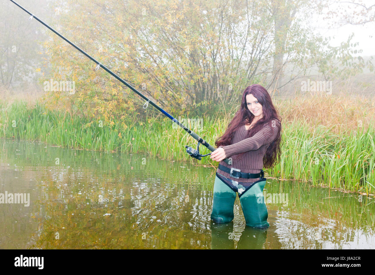 fishing, woman, humans, human beings, people, folk, persons, human ...