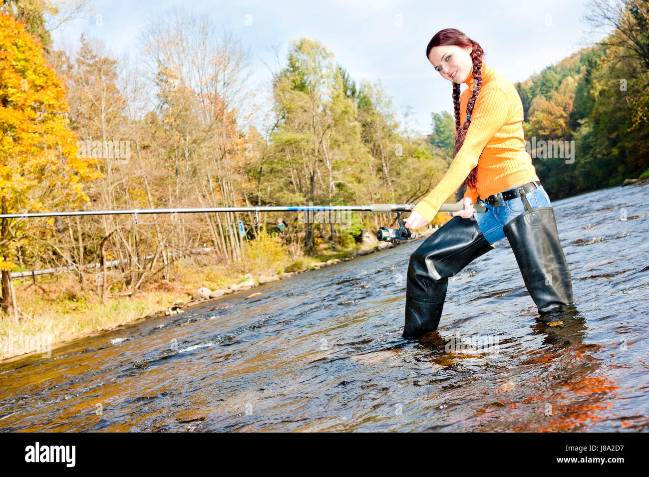 fishing, woman, humans, human beings, people, folk, persons, human ...
