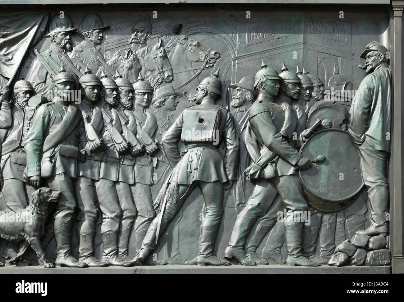 bronze relief victory column franco-german war Stock Photo - Alamy