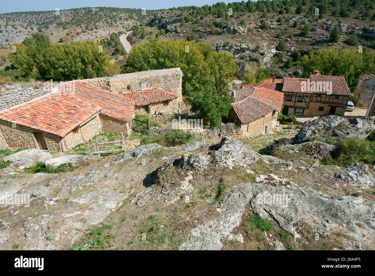 stone, spain, roofs, ancient, tree, trees, tourism, europe, traditional ...