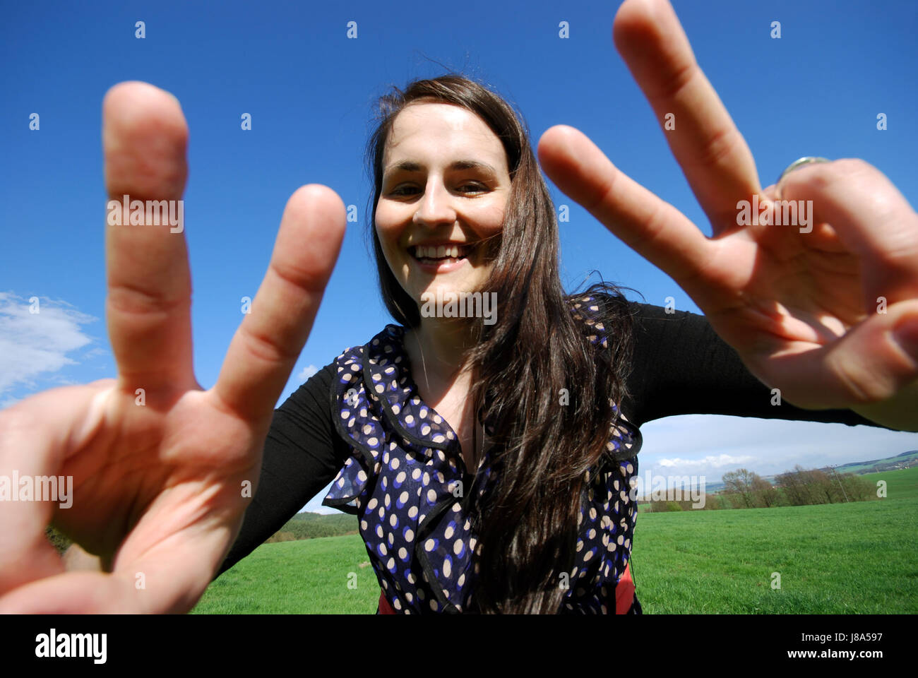 Peace peaceful hand signal hi-res stock photography and images - Alamy