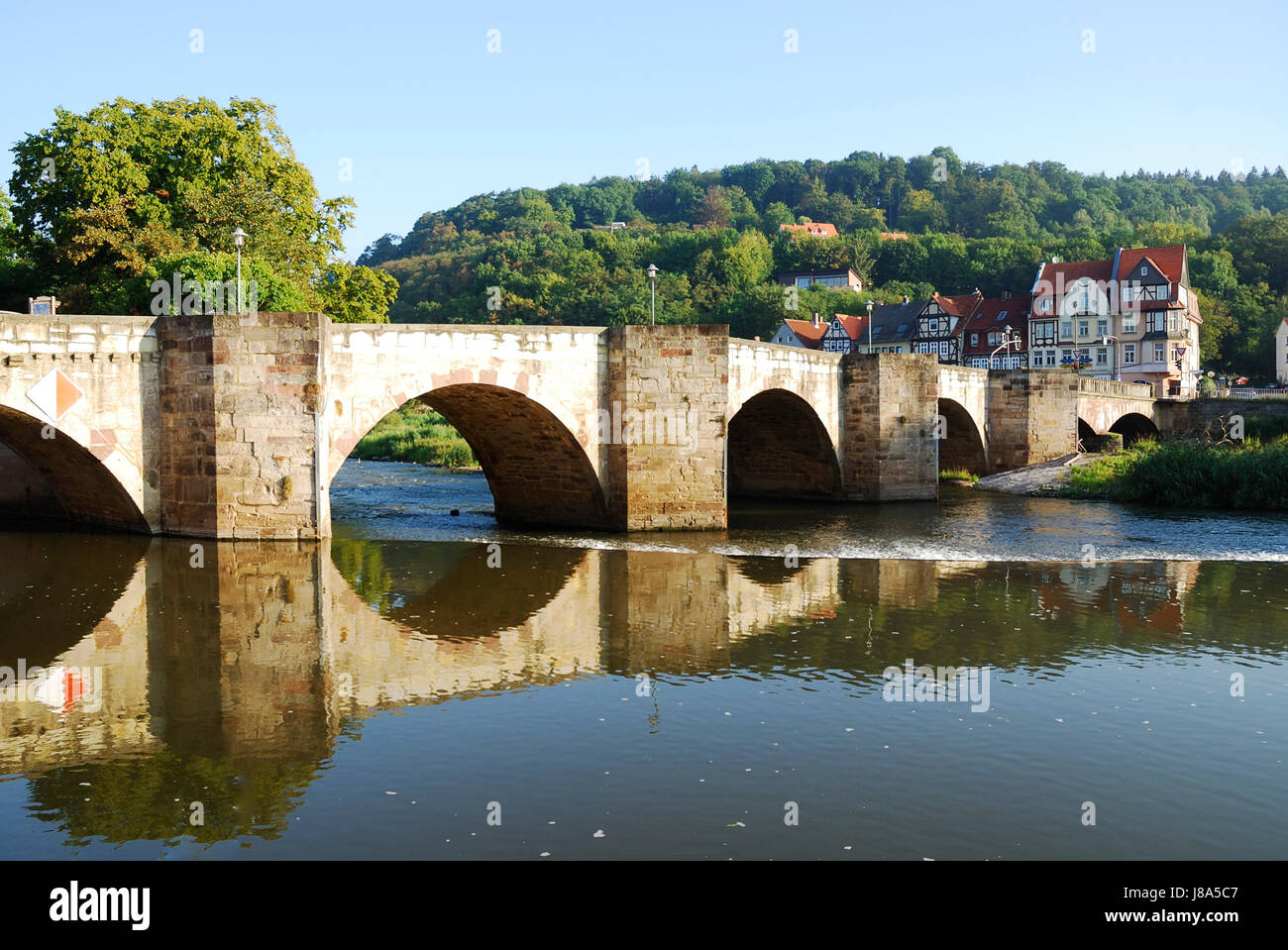 city, town, stone, bridge, germany, german federal republic, style of ...