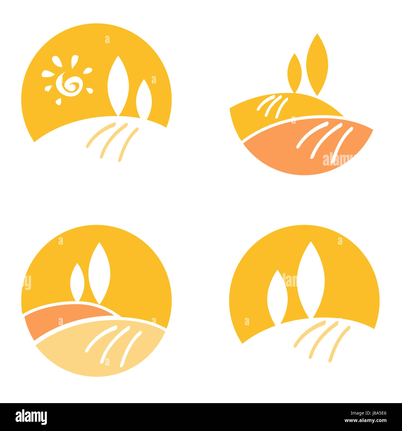 isolated, country, landscape, scenery, countryside, nature, vector ...