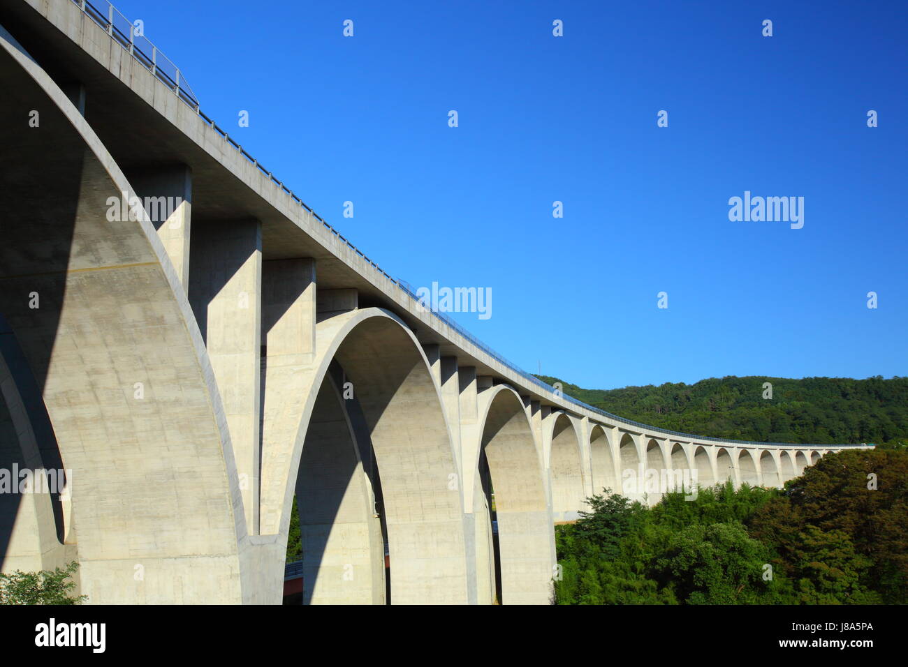 bridge, arch, concrete, motorway, highway, technology, curve ...