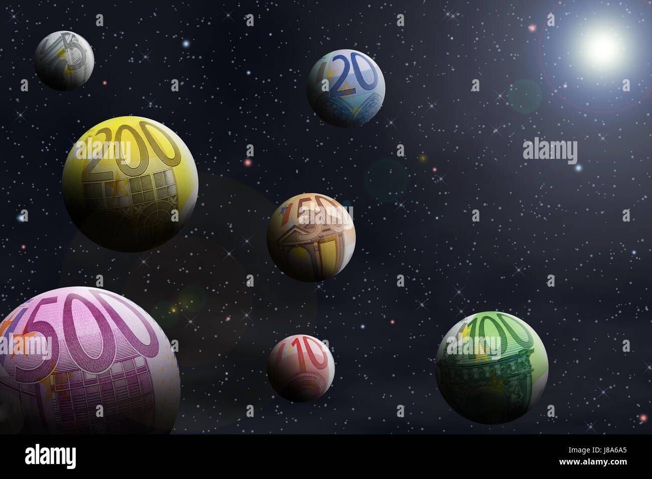 universe, euro, celestial bodies, stars, asterisks, astronomy, money ...