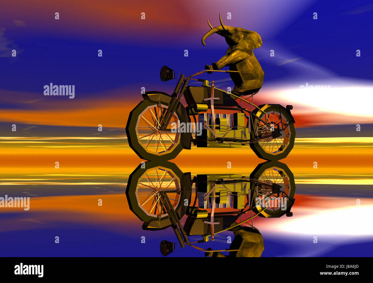 graphic, elephant, elephants, motorcycle, motorbike, blue, comic ...