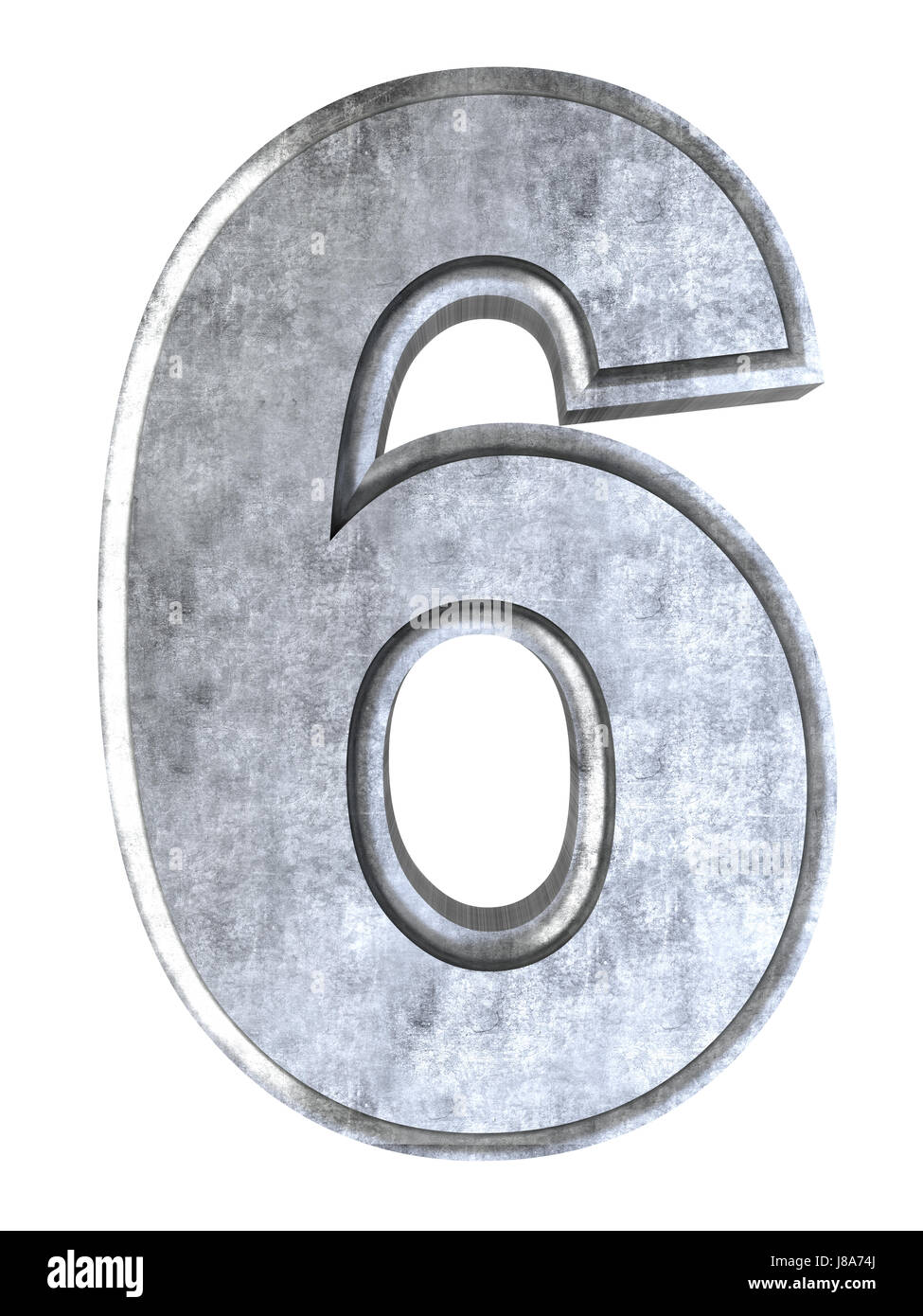 isolated, graphic, iron, steel, illustration, metal, six, number, text ...